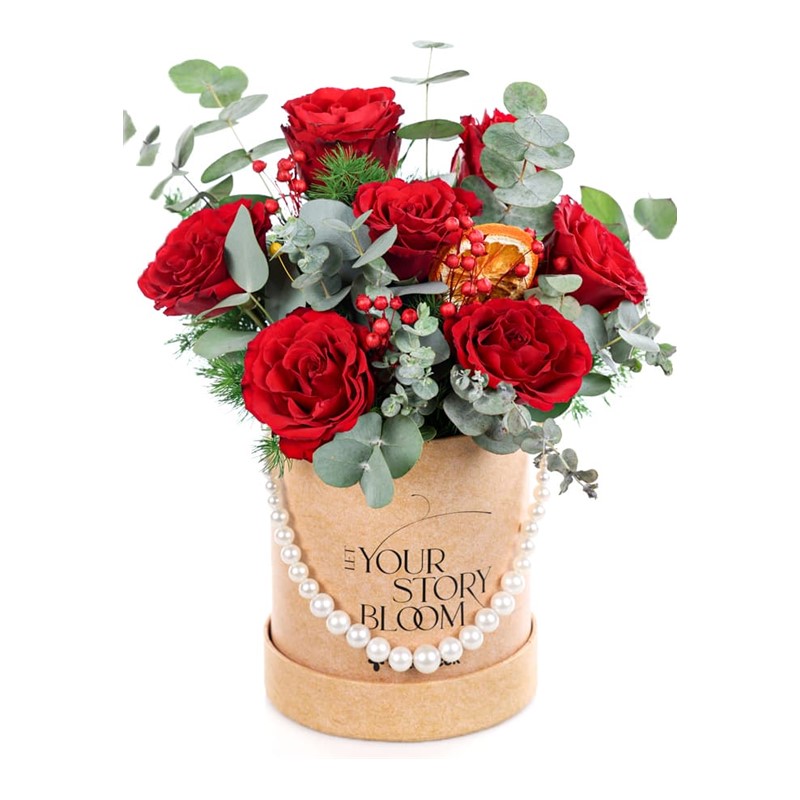 Amber Bliss Kutuda Kırmızı Güller I Taze Çiçek