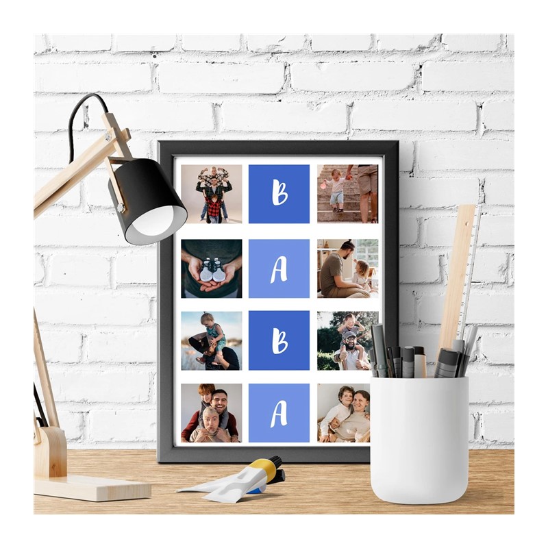 Babaya 8 Fotoğraflı 30x40 Yapışan Çerçeve I Taze Çiçek