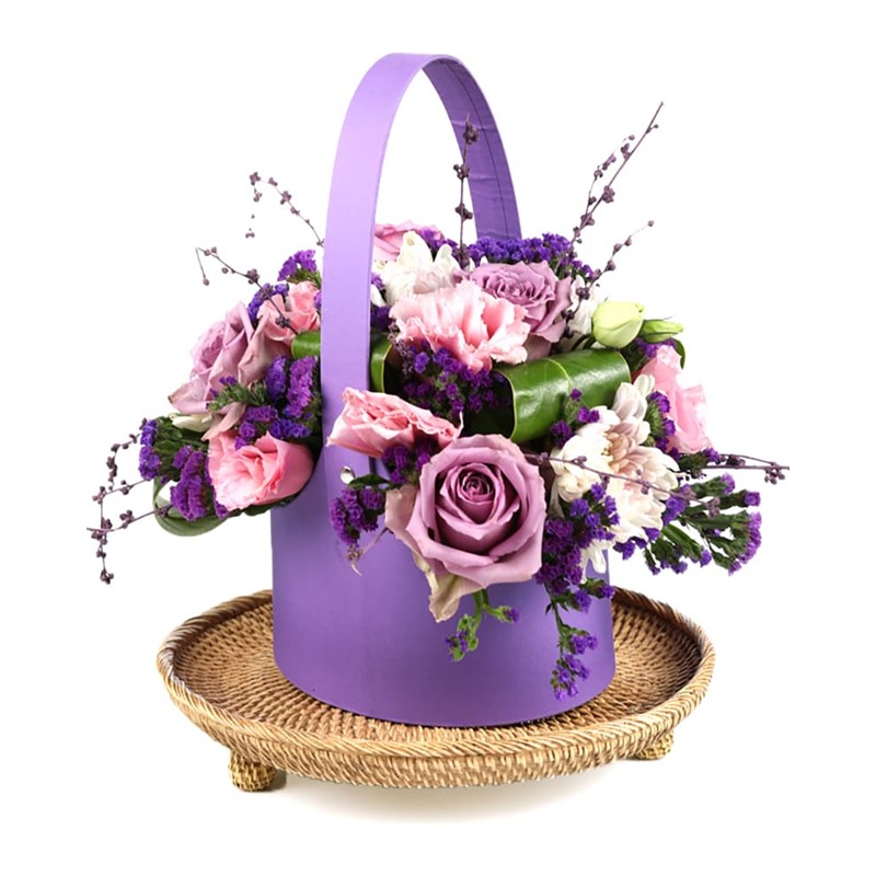 Birthday Toast & Purple Box | Taze Çiçek
