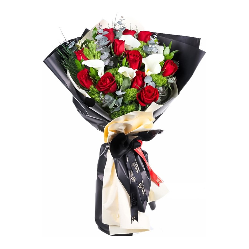 Calla Lily&Red Rose Bouquet I Taze Çiçek
