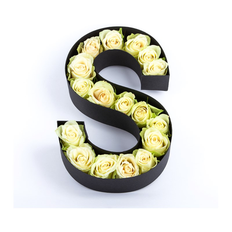 Customize Letter with White Roses | Taze Çiçek