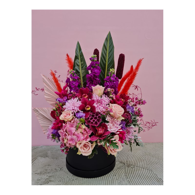 Pink Purple Color Box/ Taze Çiçek