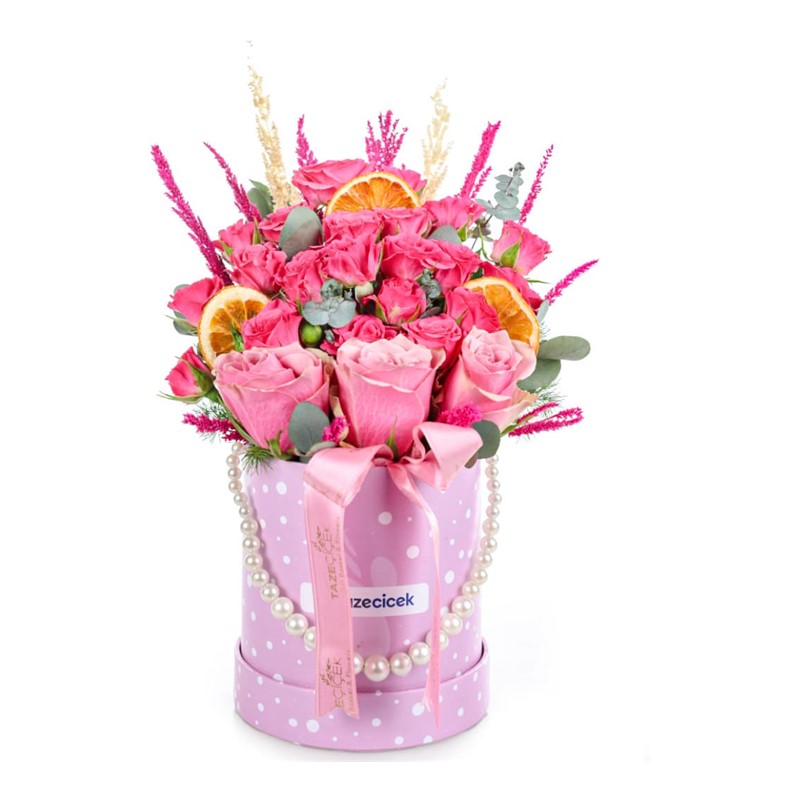 Sugar Bloom Kutuda Pembe Güller I Taze Çiçek