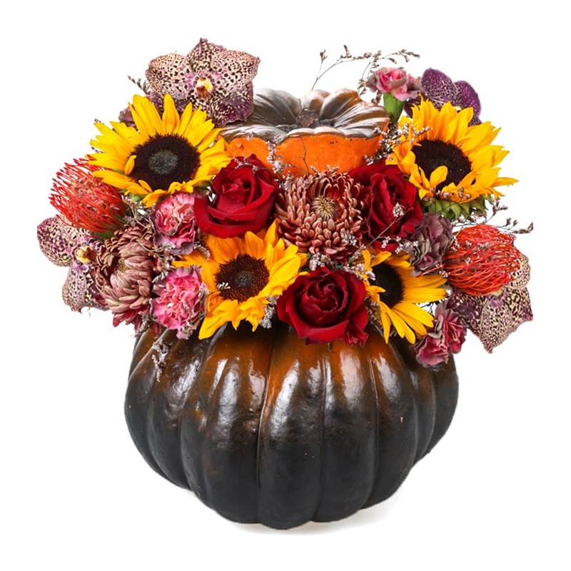 Sunflower Of Red Rose Pumpkin | Taze Çiçek