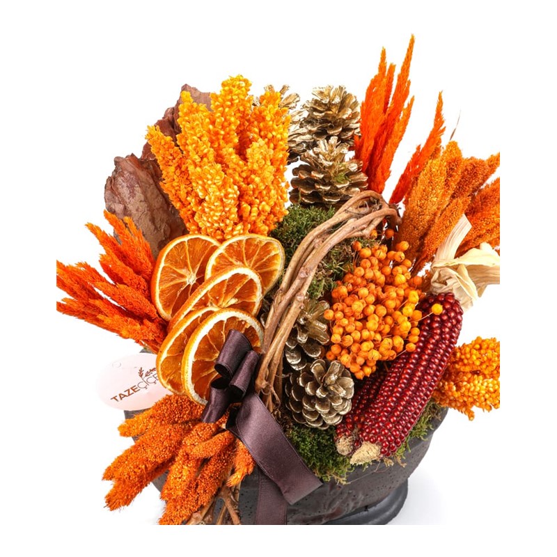 Orange Cone Corn Arrangement | Taze Çiçek