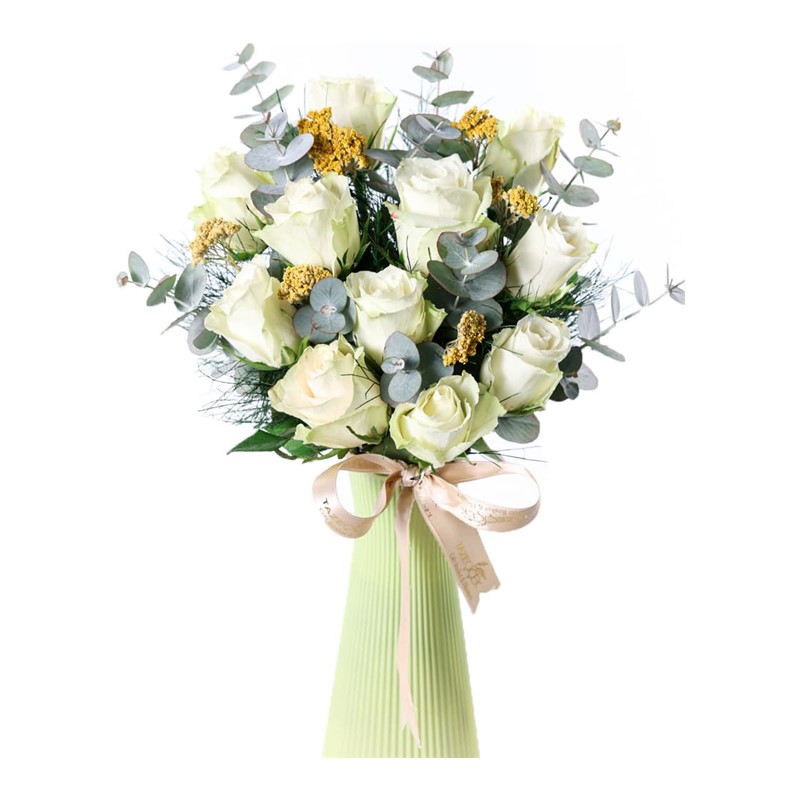 White Rose Vazoda Çiçek I Taze Çiçek