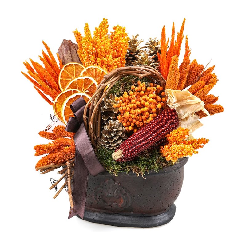 Orange Cone Corn Arrangement | Taze Çiçek