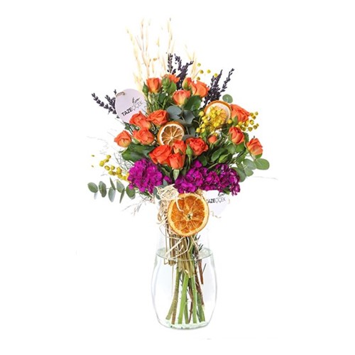 Peach Blossom Rhapsody Çiçek Vazosu | Taze Çiçek