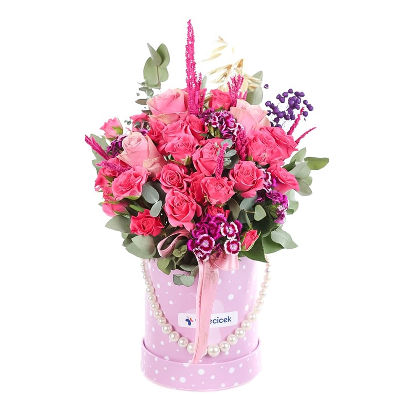 Pink Ruby Kutuda Pembe Güller I Taze Çiçek