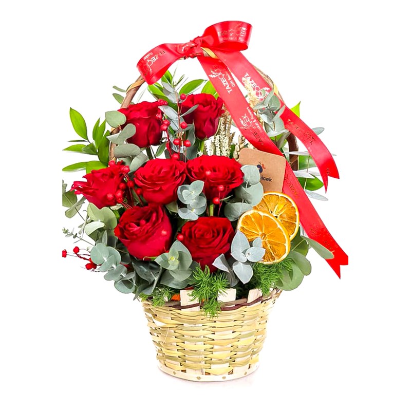 Red Whispers 7 Kırmızı Gül Sepeti | Taze Çiçek