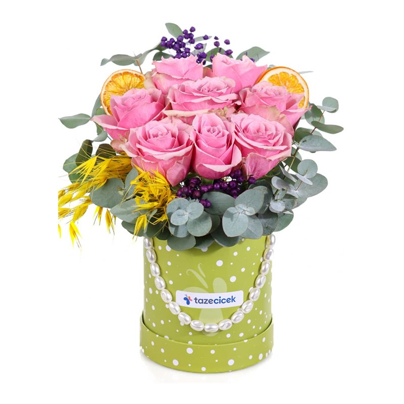 Spring Rose Kutuda Pembe Güller I Taze Çiçek